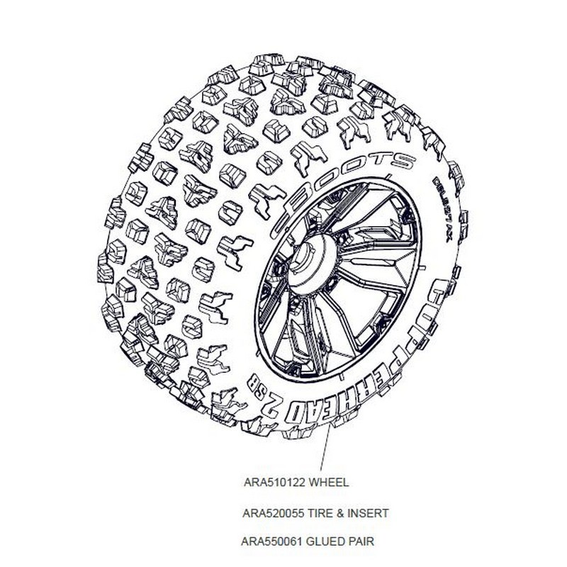 Dboots 'Copperhead2 SB MT' Tire Set Glued (1 Pair)